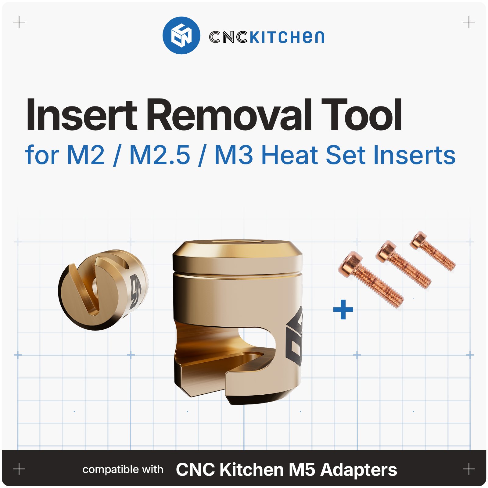 Insert Removal Tool V2 for M2, M2.5 & M3 – CNCKitchen USA