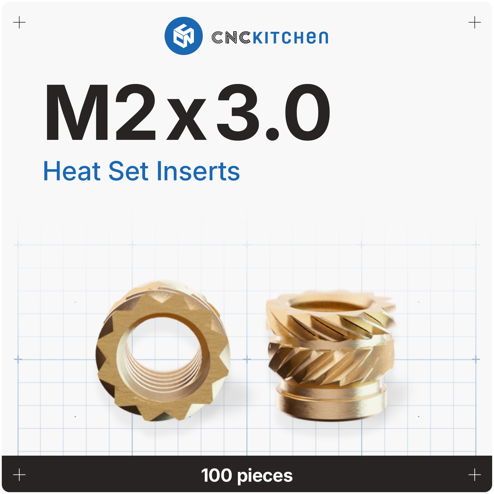 Original CNC Kitchen Gewindeeinsatz / Heat Set Insert M2x3 – CNCKitchen USA